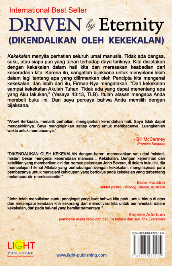 Dikendalikan oleh Kekekalan – Driven by Eternity – John Bevere – Toko ...